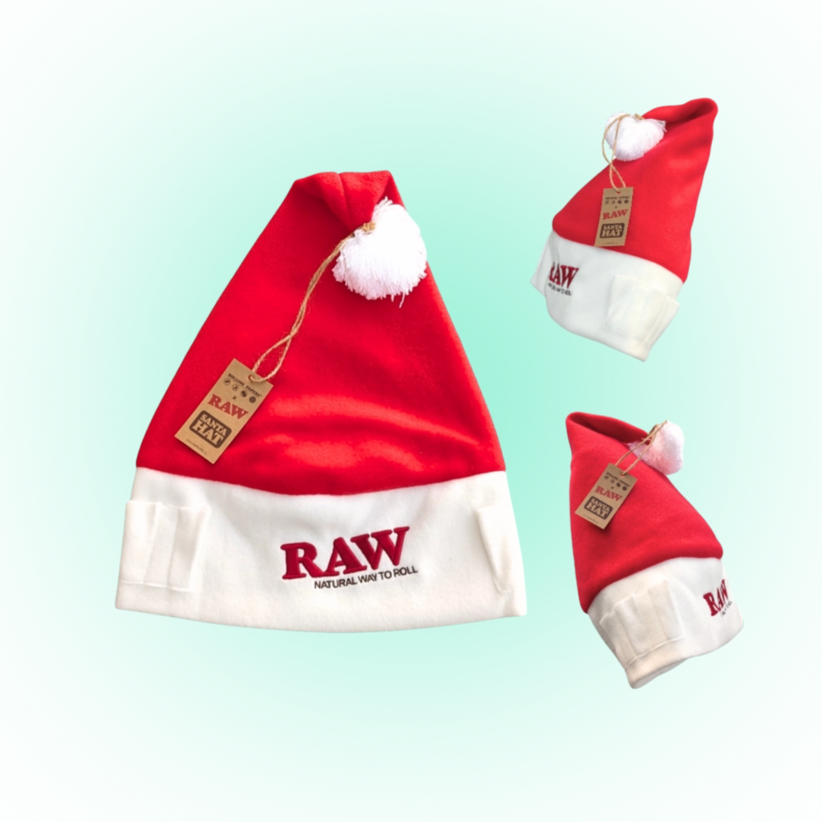 RAW Santa Hat – Pure Premium Quality Christmas Hat (Red & White Classic ...